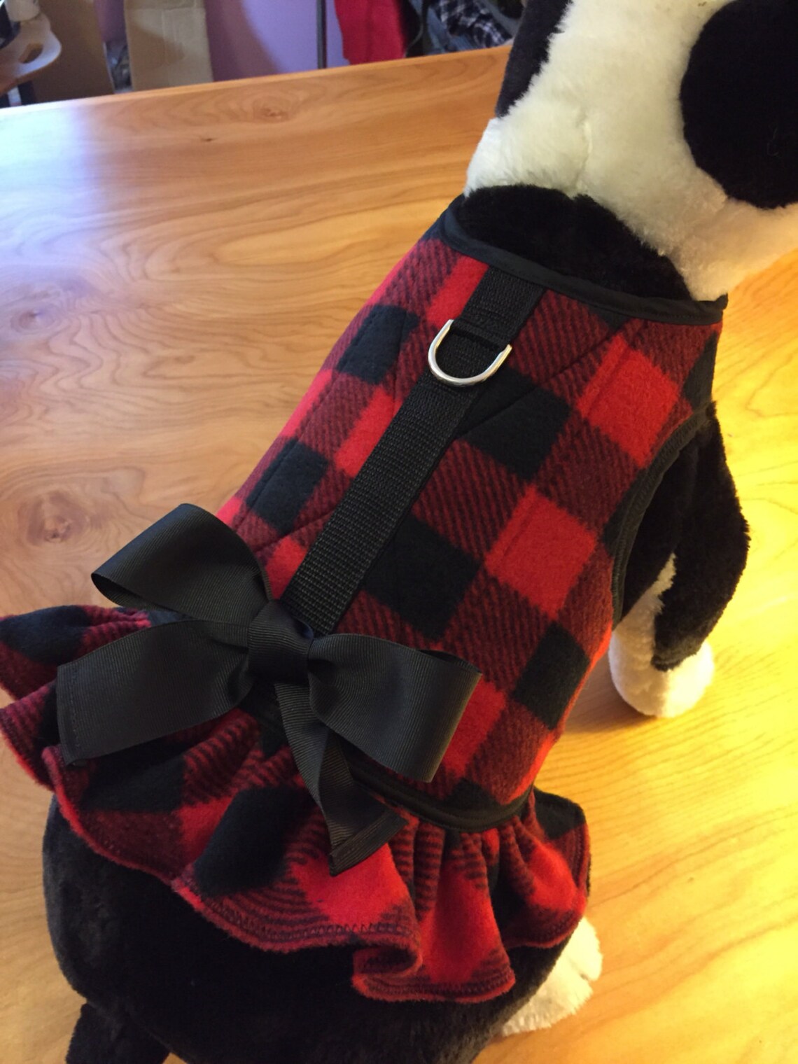 Buffalo Check Fleece Small Dog Ruffle Harness Dog Harnesses - Etsy