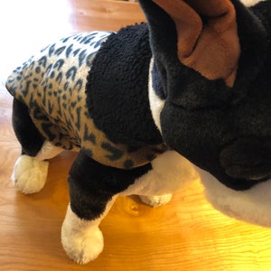 Leopard Pattern Fleece Dog Coat, Dog Jacket, Fleece Lined, Dog Jackets ...