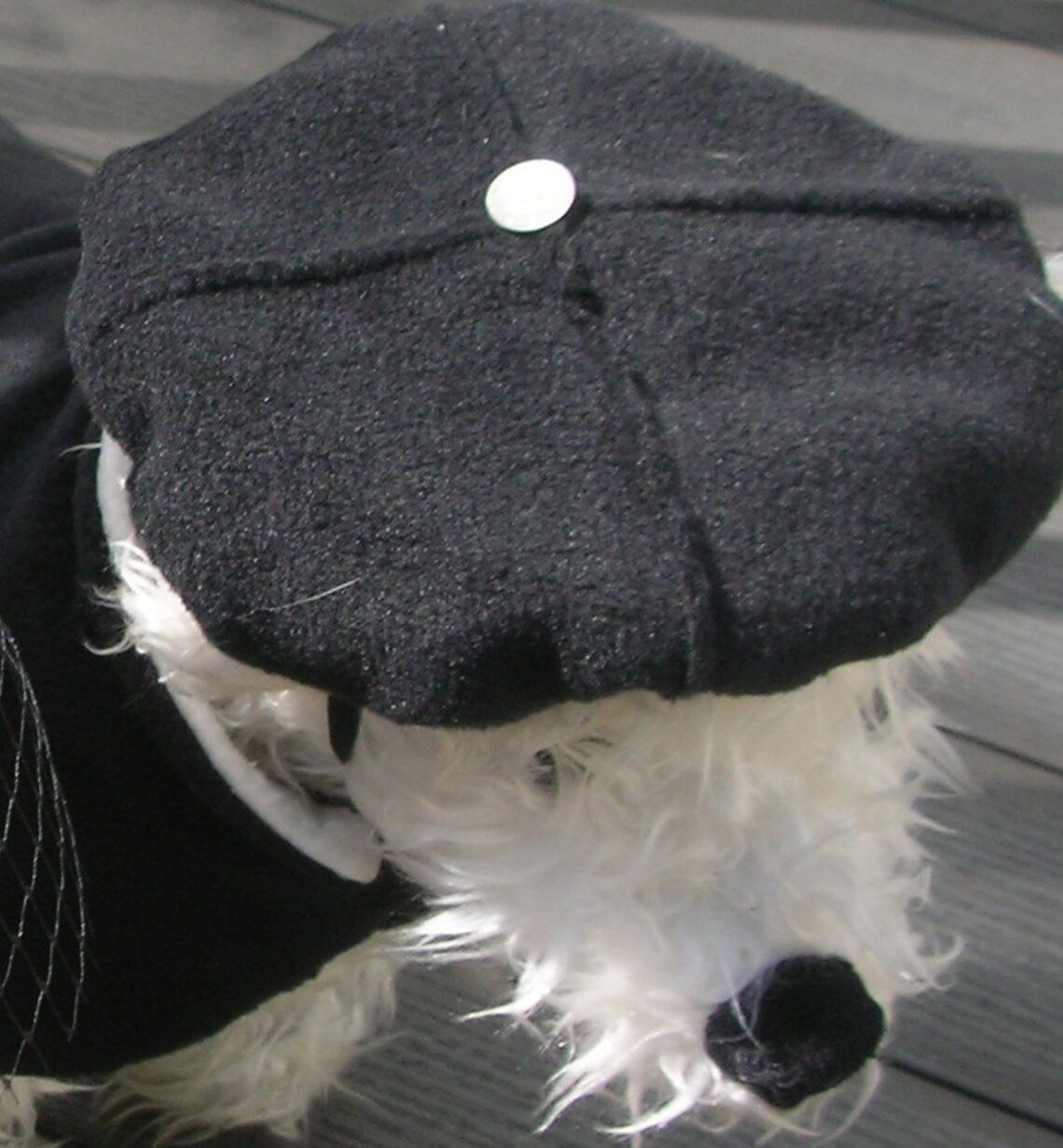 Dog Beret Only Any Color with contrast button and stitching | Etsy