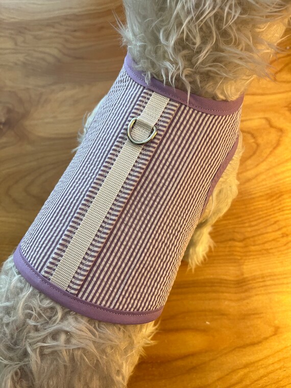 Lavender Seersucker Small Dog Harness Made in USA Dog - Etsy