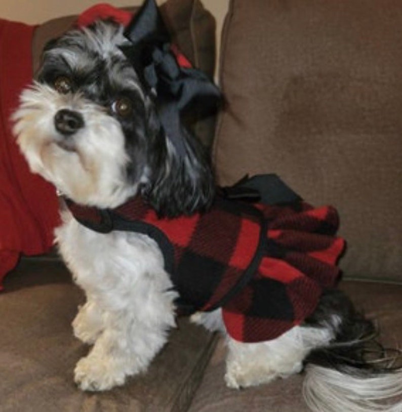 Buffalo Check Fleece Small Dog Ruffle Harness Dog Harnesses - Etsy