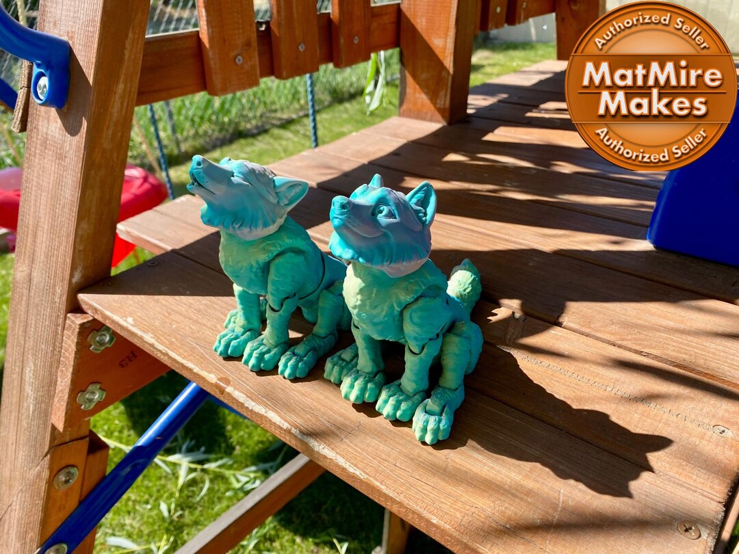 Articulated 3D Printed Wolves | 3D Printed Fidget Toy | Flexi Toy ...