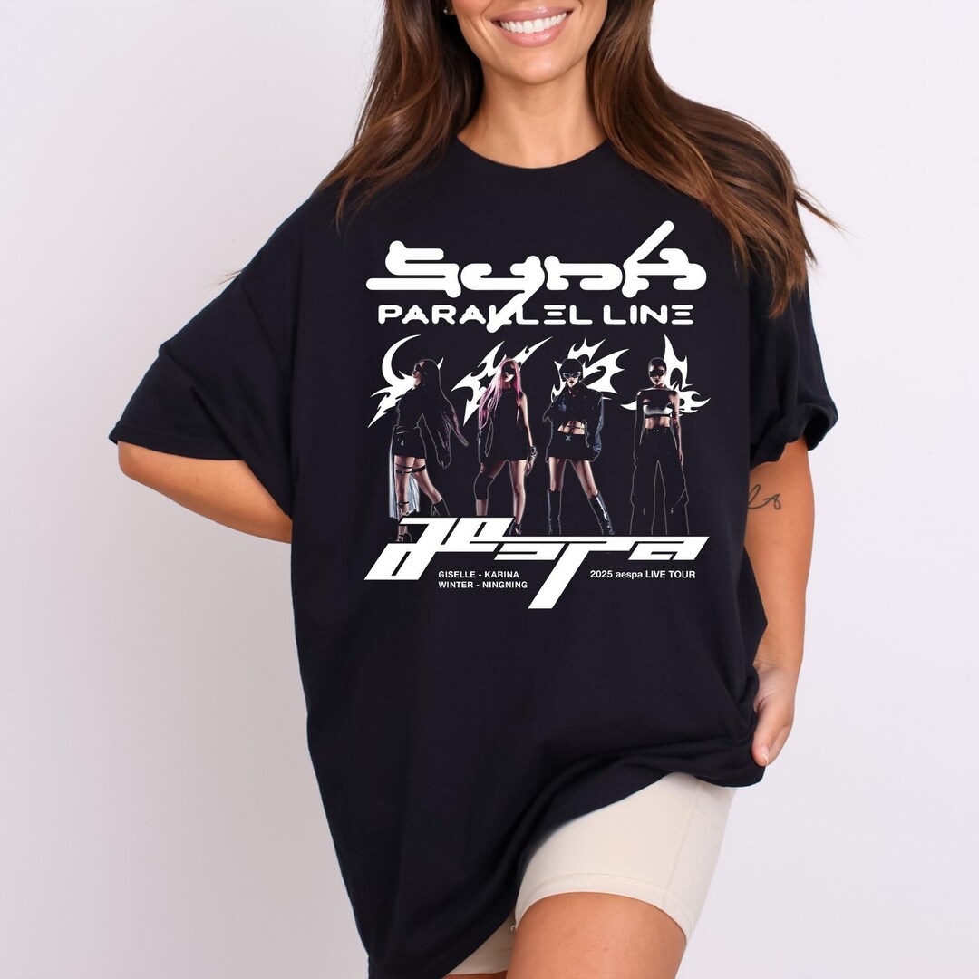 AESPA Synk Parallel Line Tour Shirt, Giselle Aespa Shirt, Aespa ...