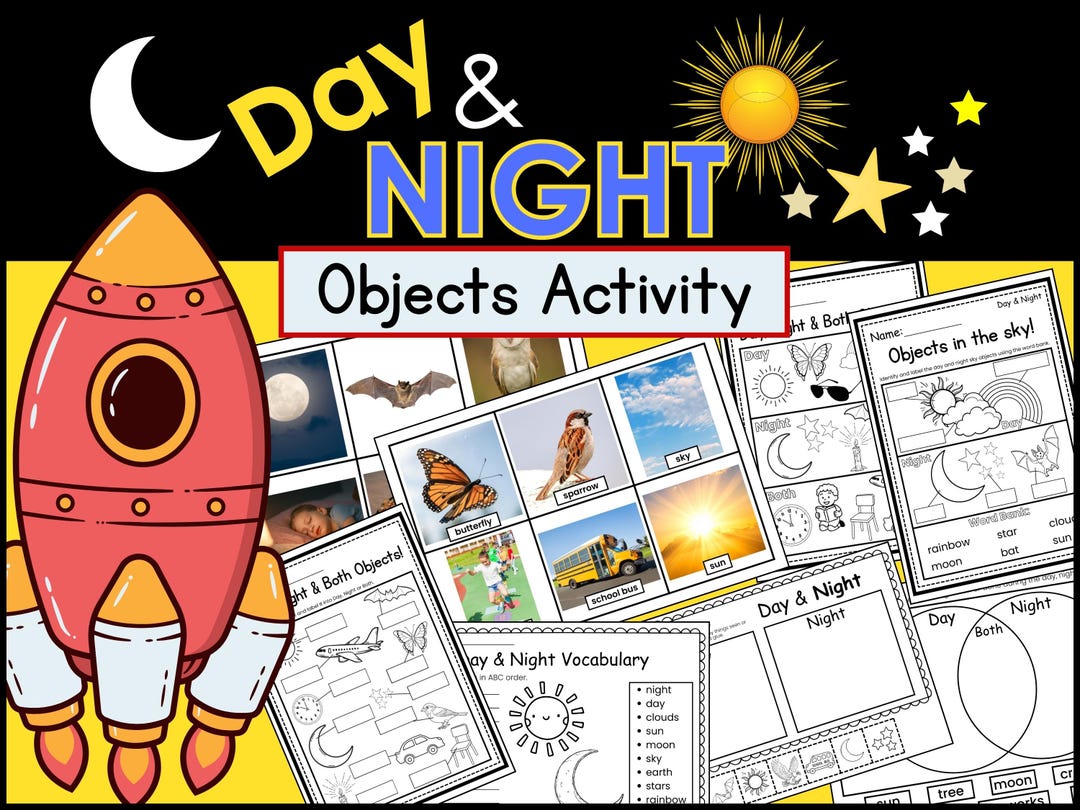 Day and Night Objects Sorting Activity, Real Photo Science Center ...