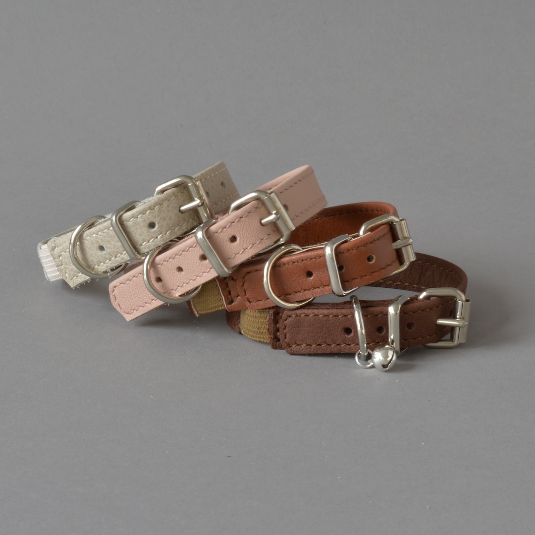 Real Leather Cat Kitten Pet Collar Personalised - Etsy