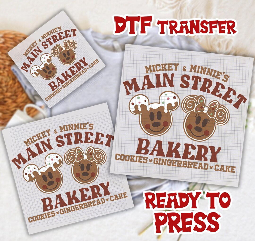 Main Street Bakery DTF Transfer, Disney Christmas Gingerbread Dtf ...