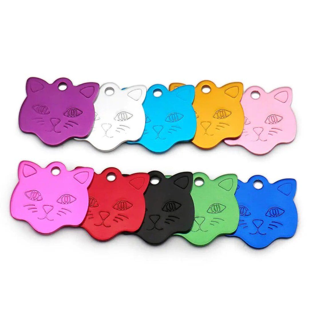 Personalized Beautiful Anodized Aluminum Pet ID Tags Custom for Cat Dog ...