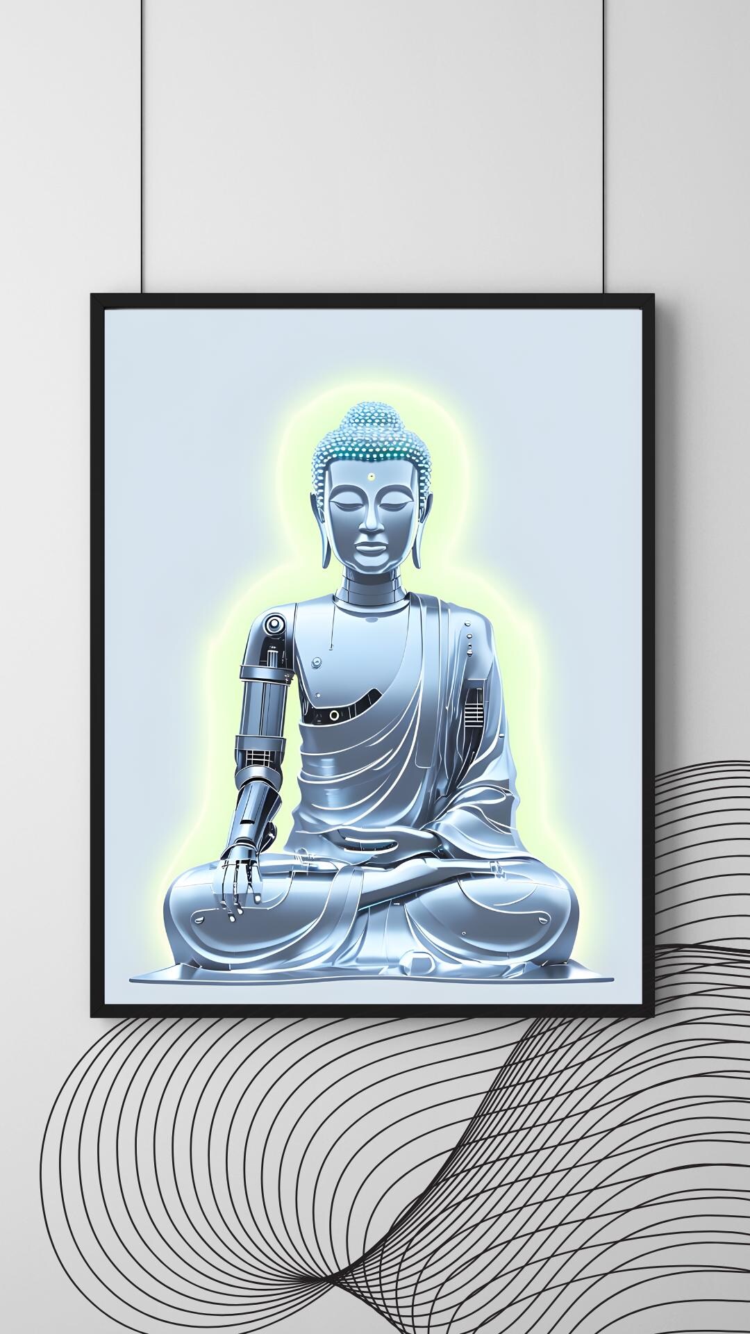 Modern Robotic Buddha Wall Art - Futuristic Design - Printable Art - Etsy