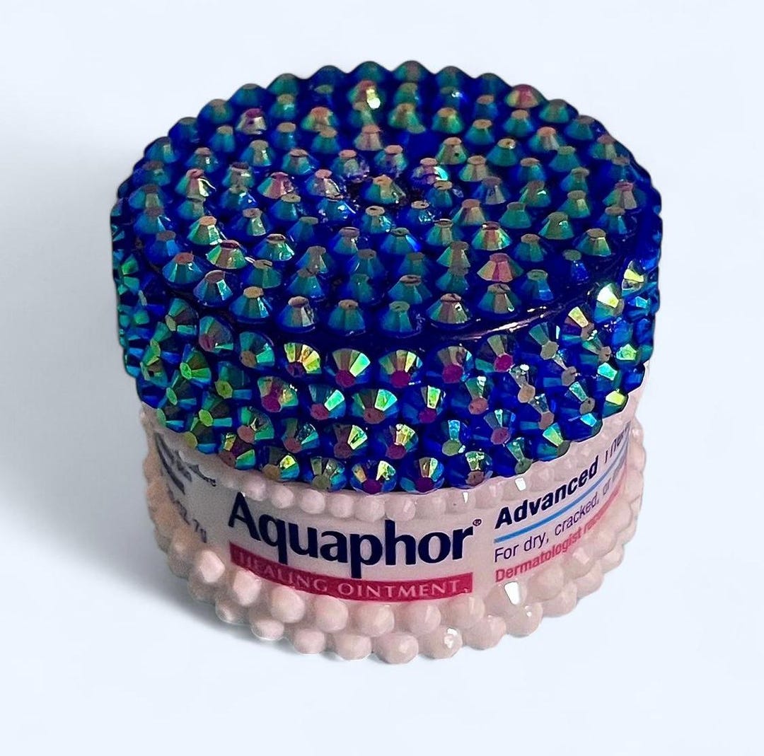 Bedazzled Mini Aquaphor | Refillable Bling Healing Balm Jar | Custom ...