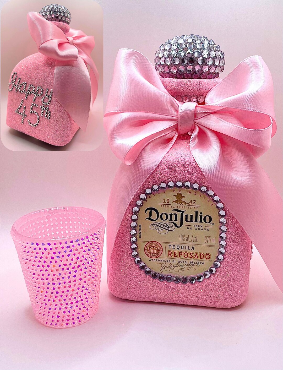 Personalized Bundle Don Julio Reposado Glitter Bottle With Custom Text ...