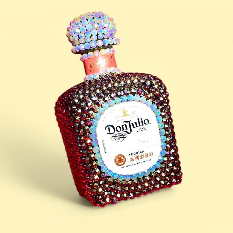 Custom Bedazzled Mini Don Julio Añejo Bottle | 50ml Rhinestone Liquor ...