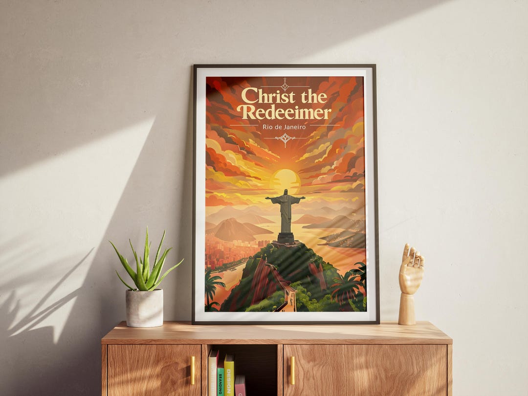 Christ the Redeemer Rolled Poster, Brazil Travel Art Print, Wall Art ...