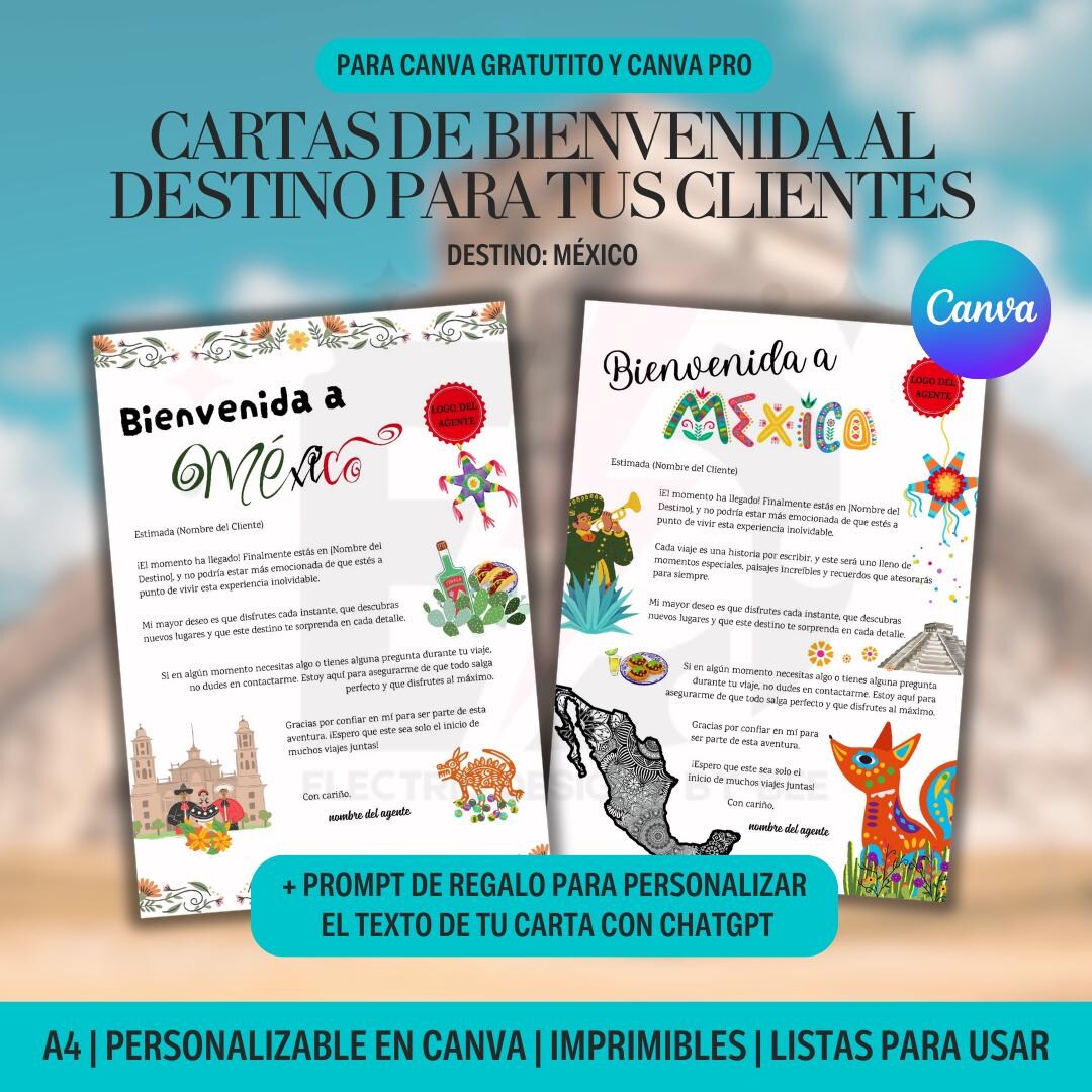 Mexico Welcome Letter Template - Travel Agent Concierge (canva Editable ...