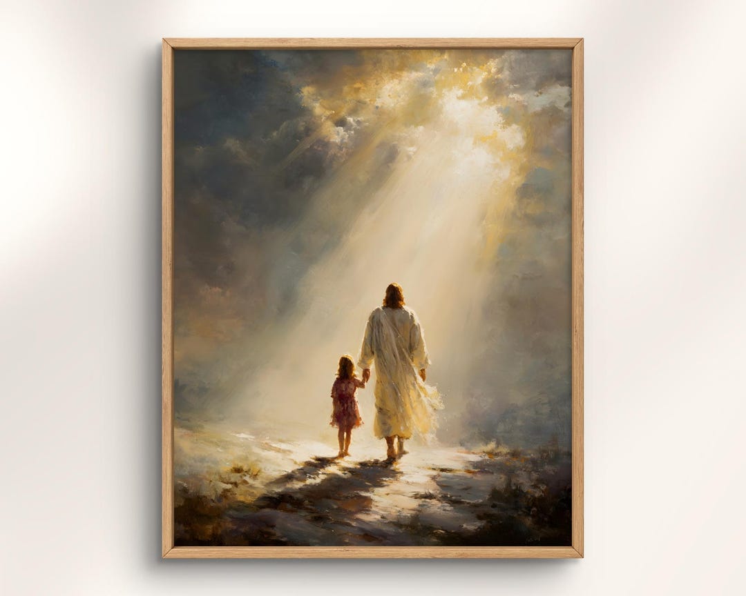Jesus Guiding a Little Girl Toward Light, LDS Christian Art Print ...