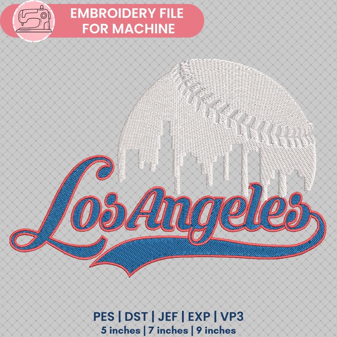 Dodgers Baseball Embroidery Design 3 Sizes, Baseball Machine Embroidery ...