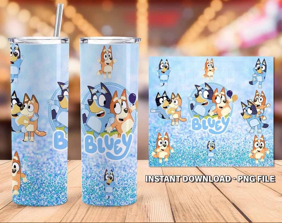 Bluey Bingo Skinny Tumbler, Bluey and Bingo, Skinny Tumbler Cup, 20oz ...