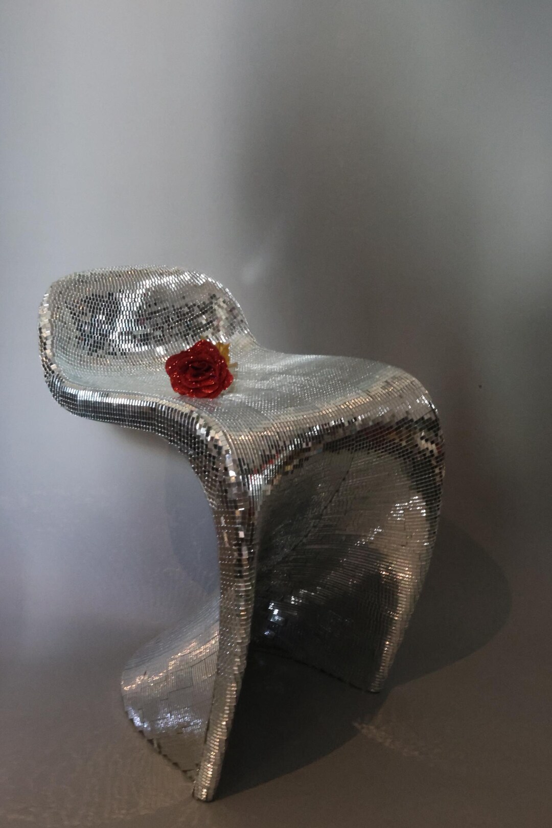 Disco Chair, Silver Mirror Tile Modern Chair, Luxury Unique Furniture ...