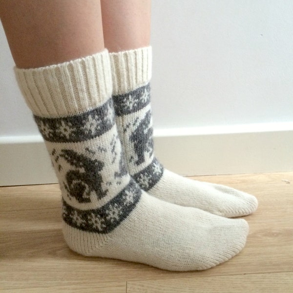 White Wool Socks - Etsy