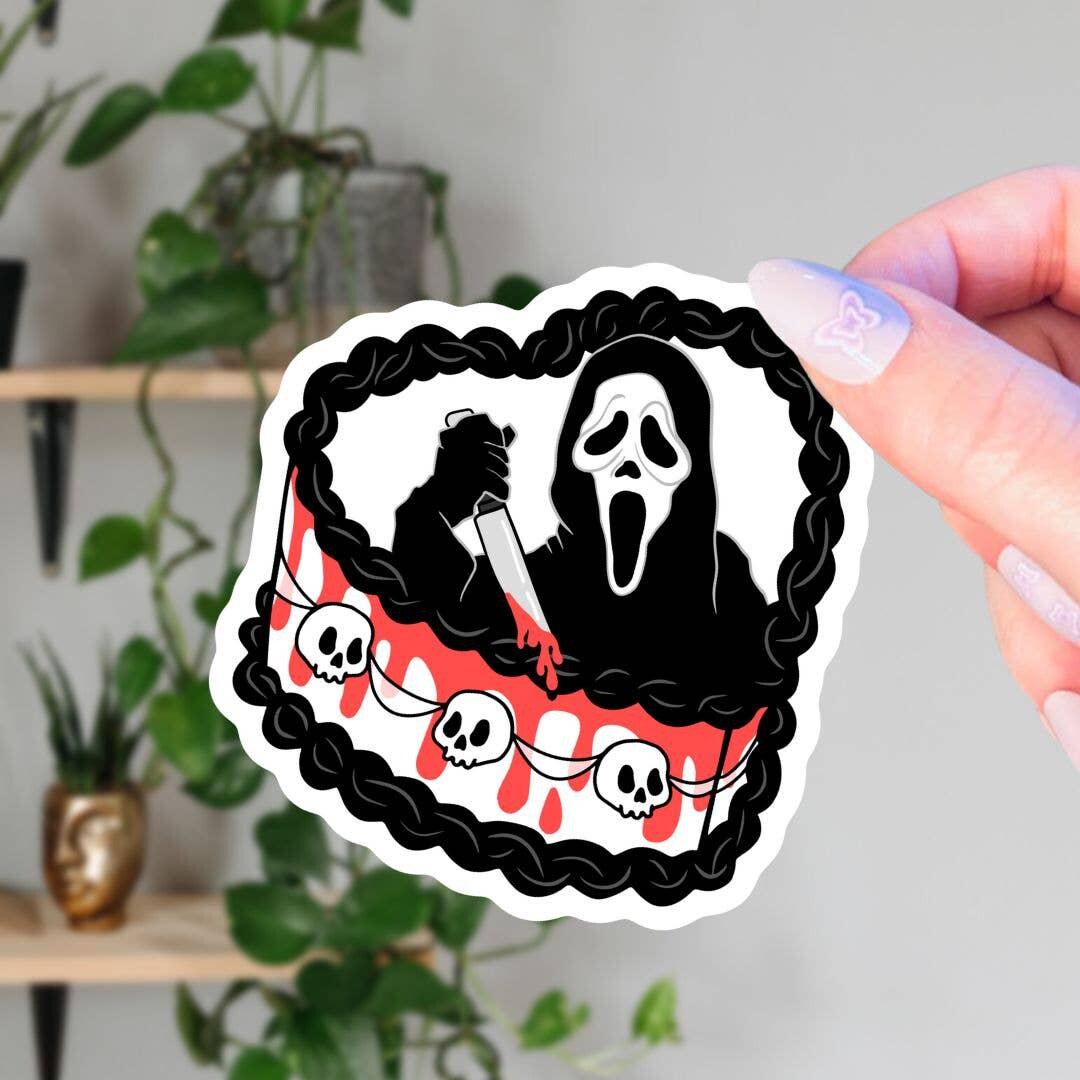 Ghostface Scream Halloween Cake Sticker - Etsy