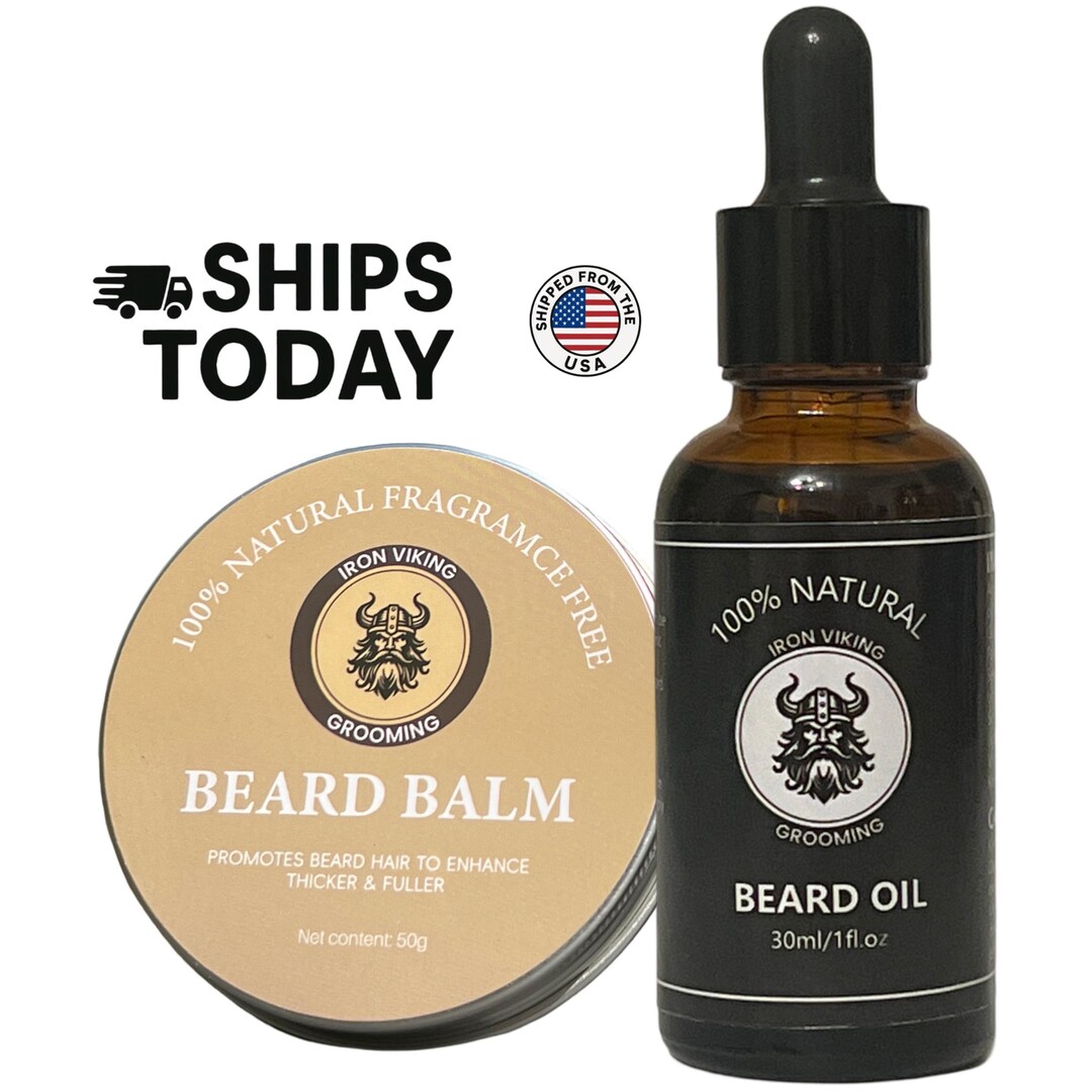 Beard Oil & Balm Kit (handmade) Viking Gifts for Men, Gift Set, Kit ...