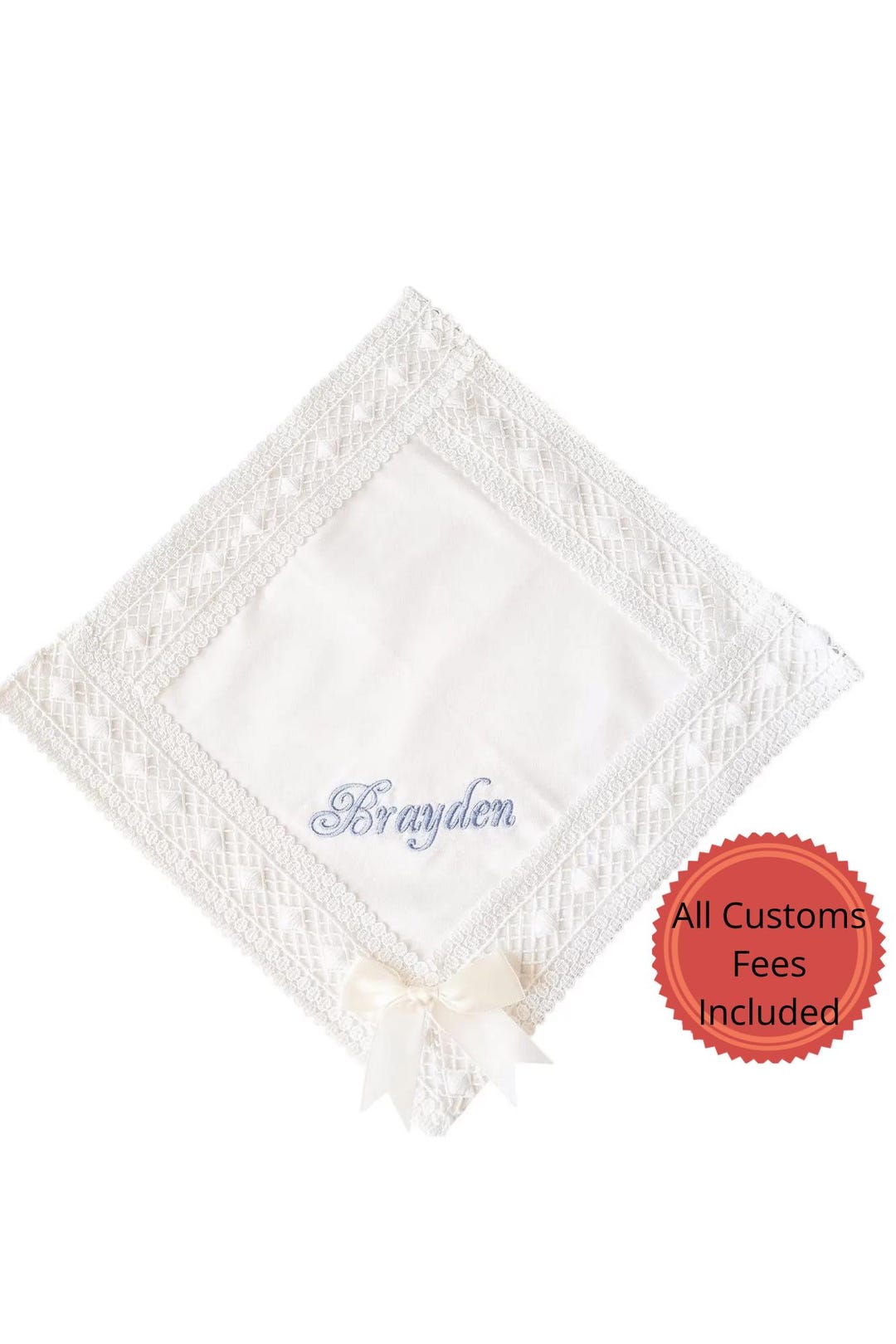 Baptismal Handkerchief, Baptism Hanky, Handkerchief Embroidered ...