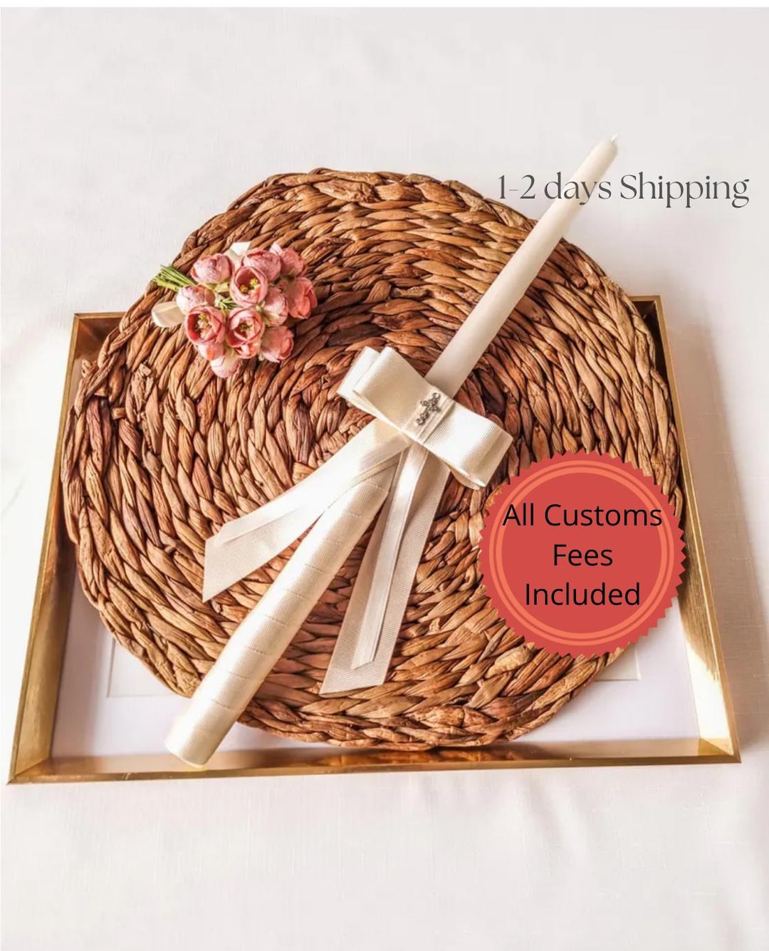 Baptism Catholic/Orthodox Candle,Ceremony Custom Candle,First Communion ...