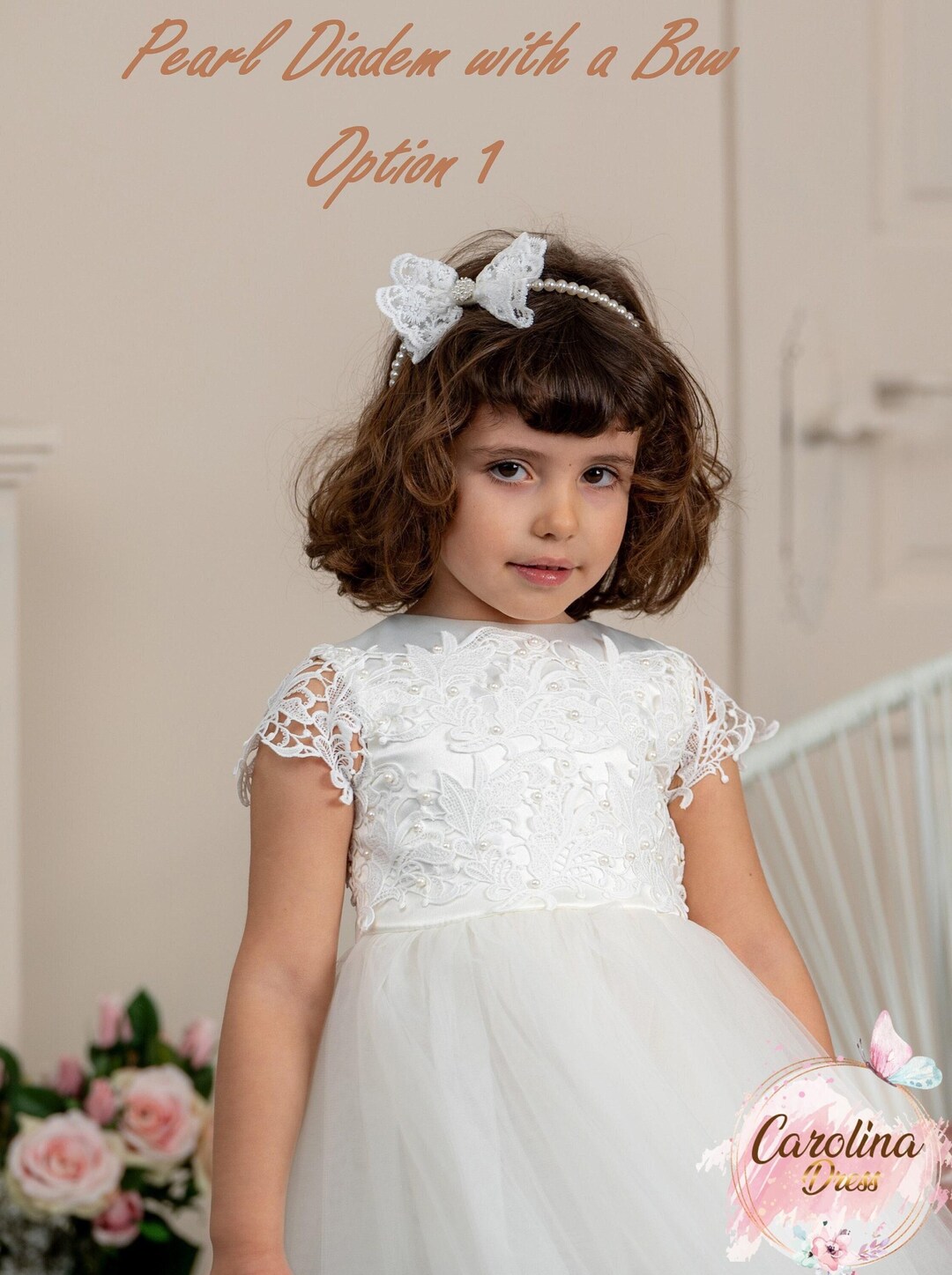 First Communion Diadem,baptism Diadem,baby Christening Headband,pearl ...