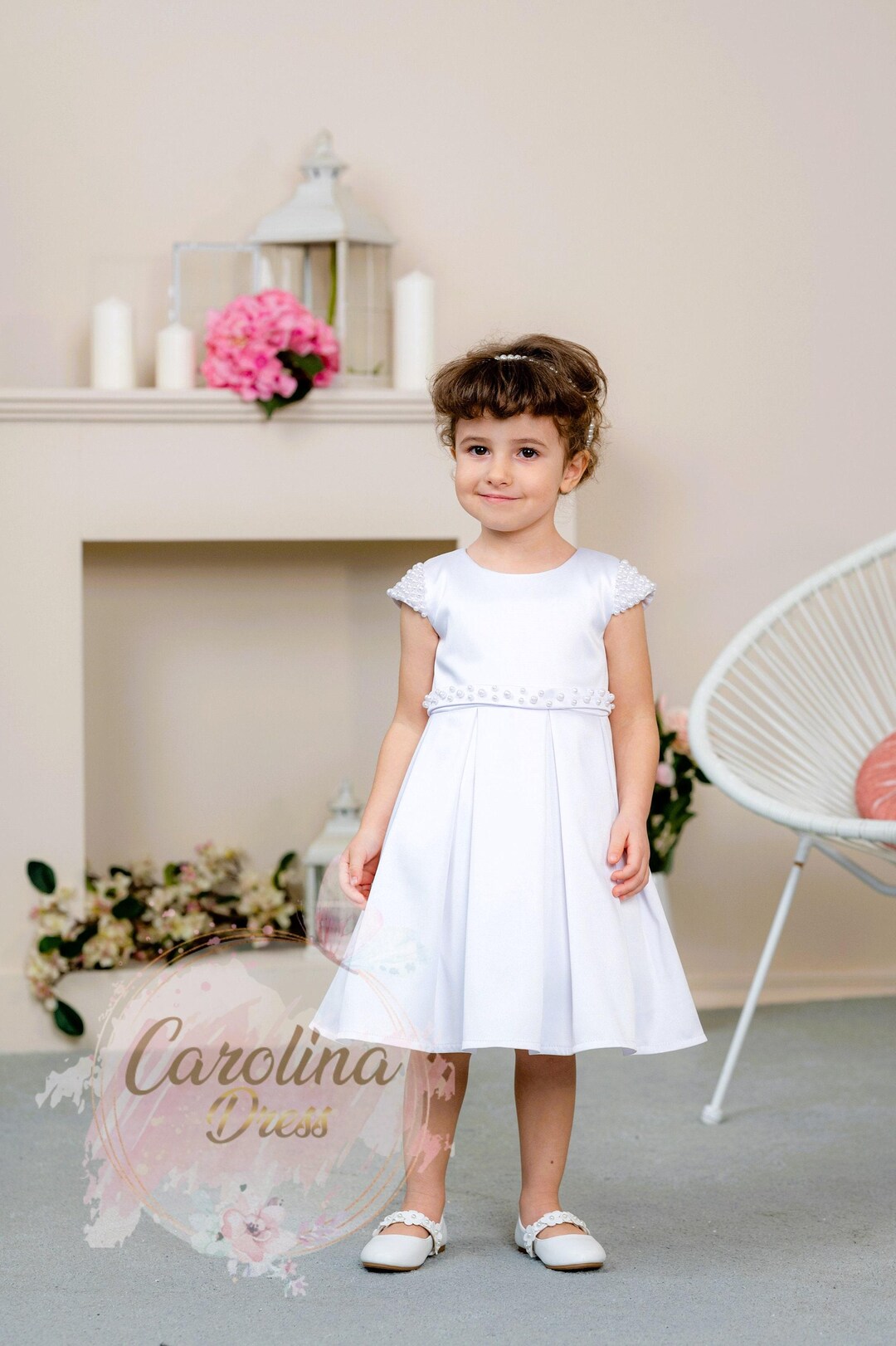 First Communion Dress, Ivory Communion Gown, Flowergirls Dresses, Ivory ...