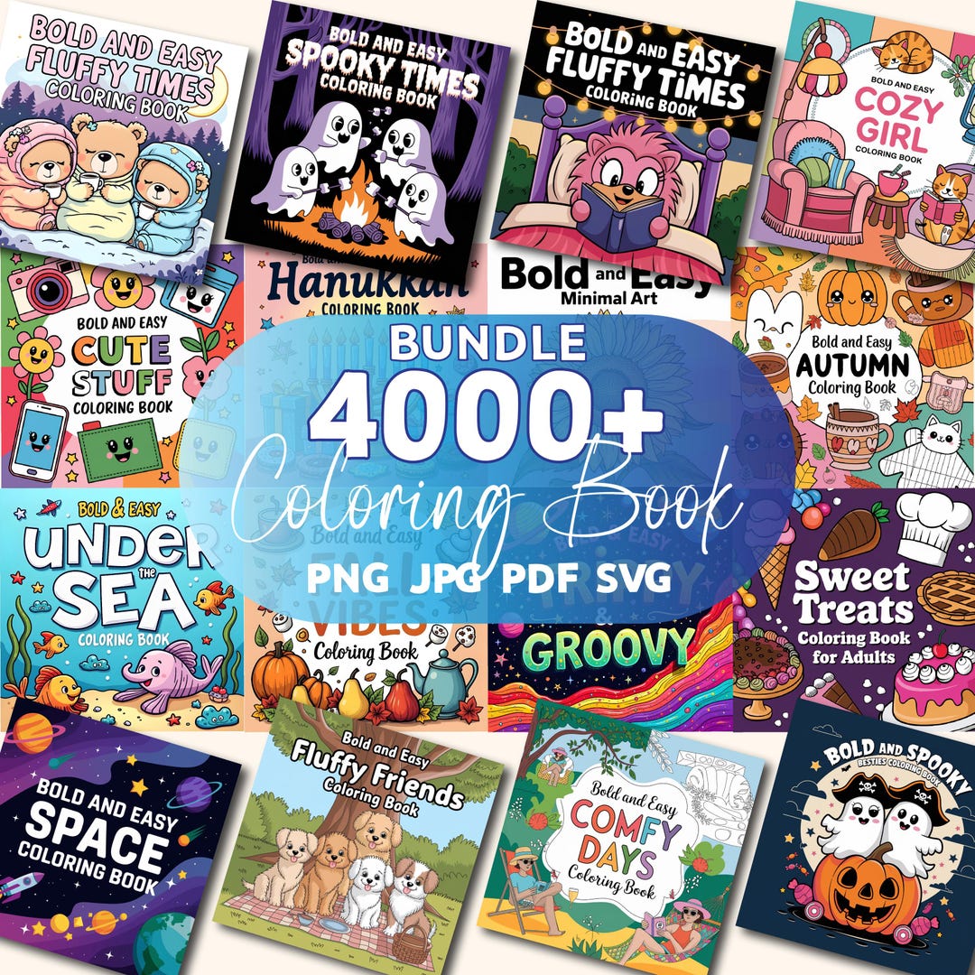 4000+ Coloring Pages Mega BUNDLE, Coloring Book Bundle, Kids Moments ...