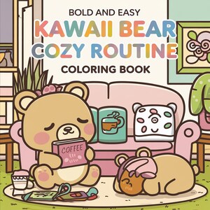 Cozy Bear Digital Coloring Book 100+ Pages Instant Download, Hygge ...