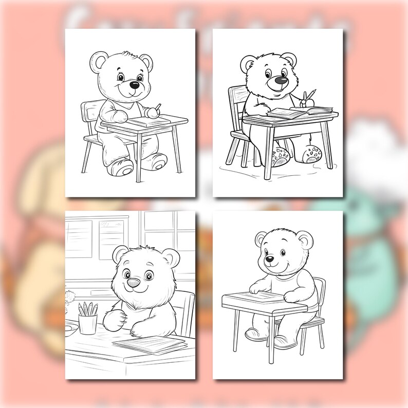 Cozy Friends Coloring Pages | Set One 120+ Pages | Instant Download PDF ...