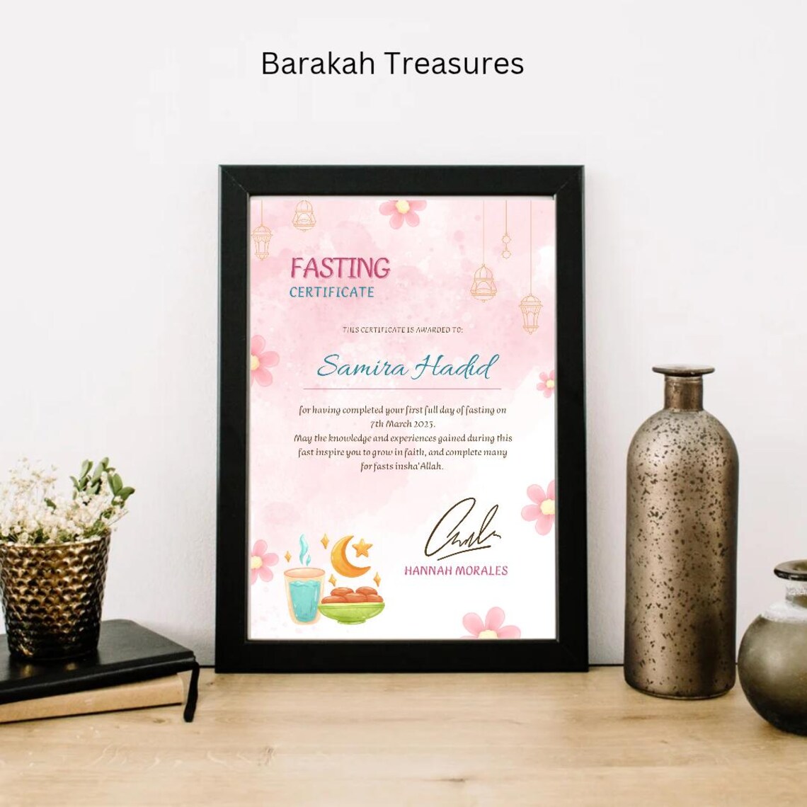 Children's Fasting Certificate for Ramadan, Fasting Certificate ...