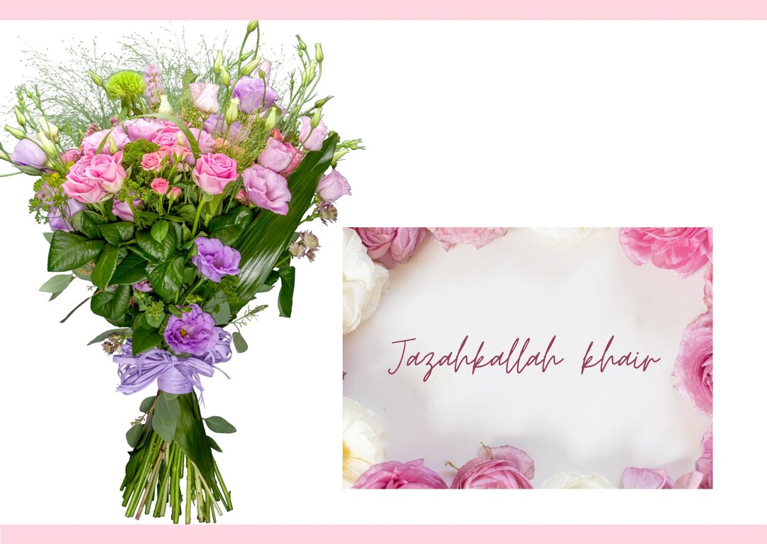 Thank You Card, Islamic Thank You Card, Jazahkallah Khair Card ...