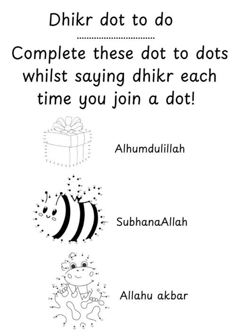 Dhikr Dot to Dot, Children's Dot to Dot, Islamic Dot to Dot, Dot to Dot ...