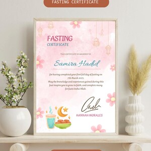 Children's Fasting Certificate for Ramadan, Fasting Certificate ...