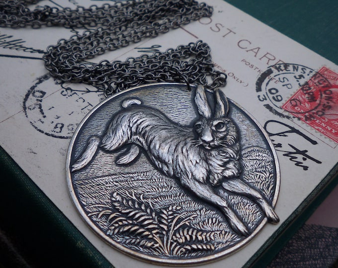 Rabbit Pendant / Bunny Necklace / Silver Necklace / BUNNY RABBIT - Etsy
