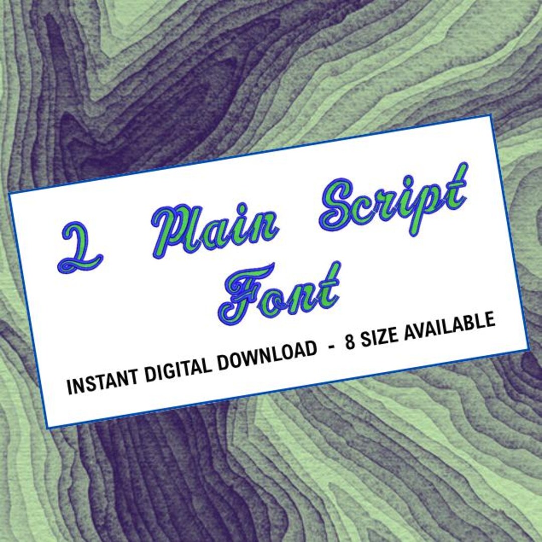Alphabet Monogram Font for Machine Embroidery 2 Col Plain Script - 8 ...