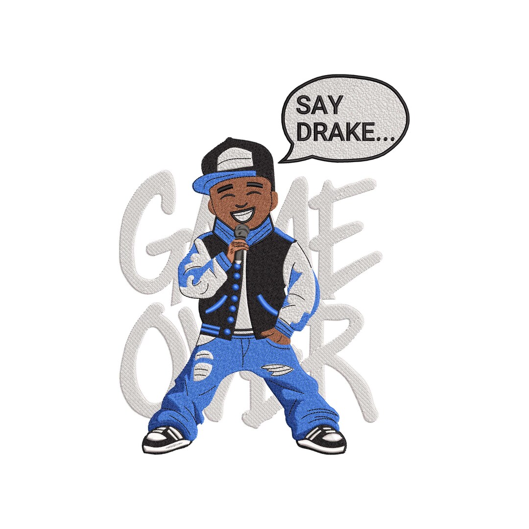 Embroidered Drake Wreath: Hip Hop Embroidery Design, Cartoon Drake ...