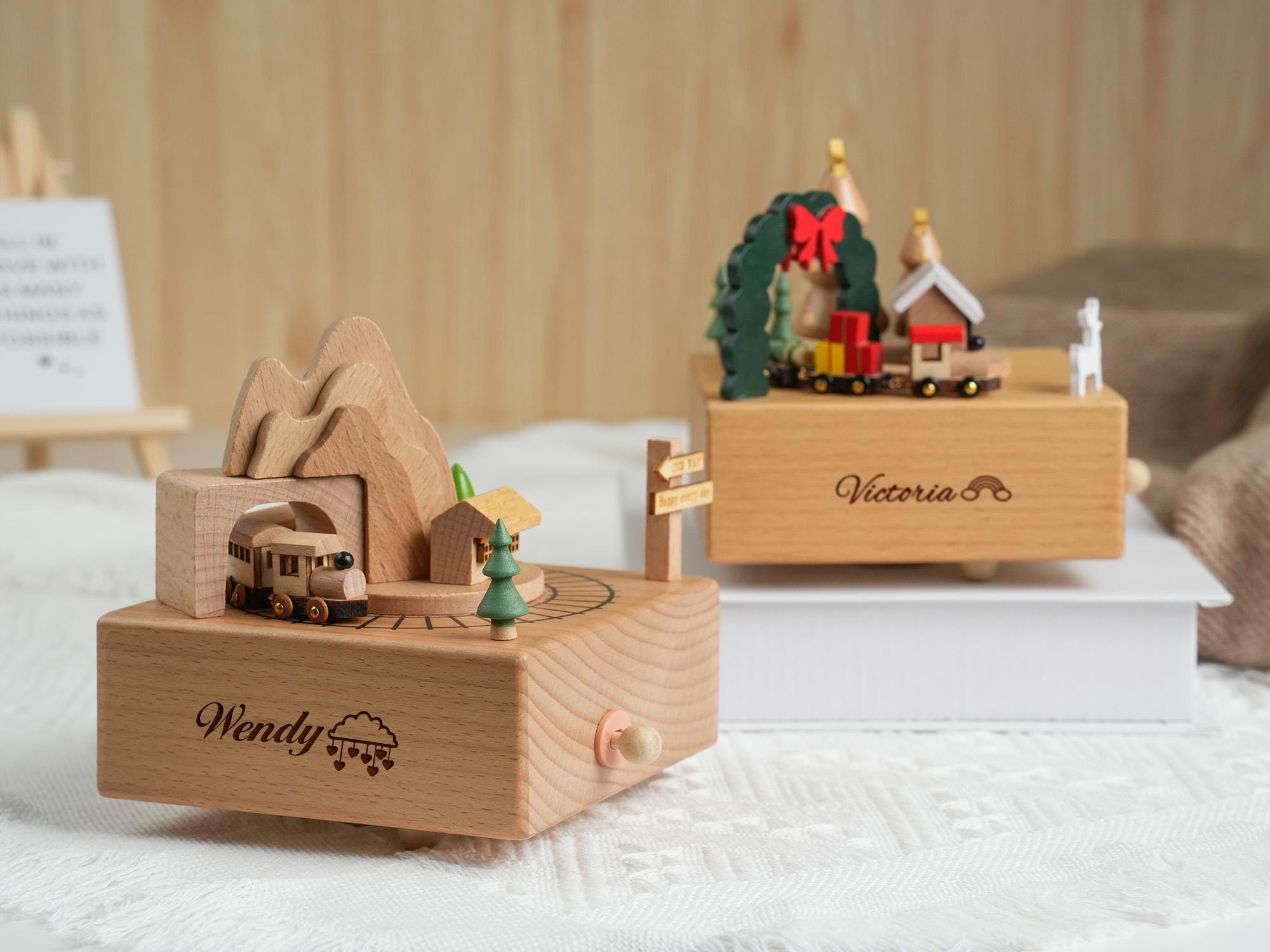 Personalized Wooden Music Box for Kids, Engraved Name Keepsake Gift ...