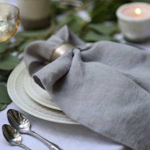 Light Grey Linen Napkin Set Grey Napkins Cloth Linen Napkins Blush Pink ...