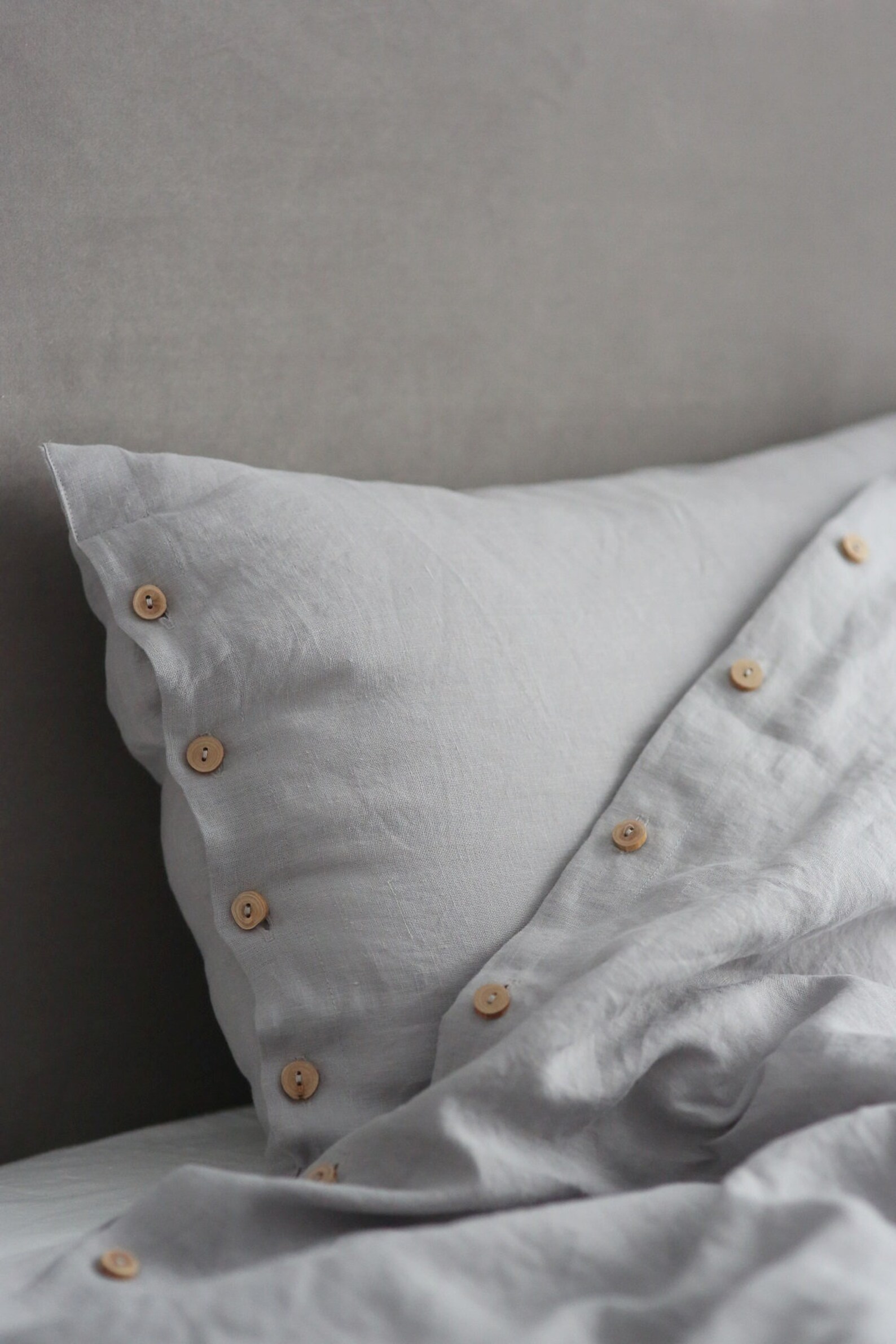 Linen Duvet Cover in Light Grey Color Farmhouse Nursery - Etsy
