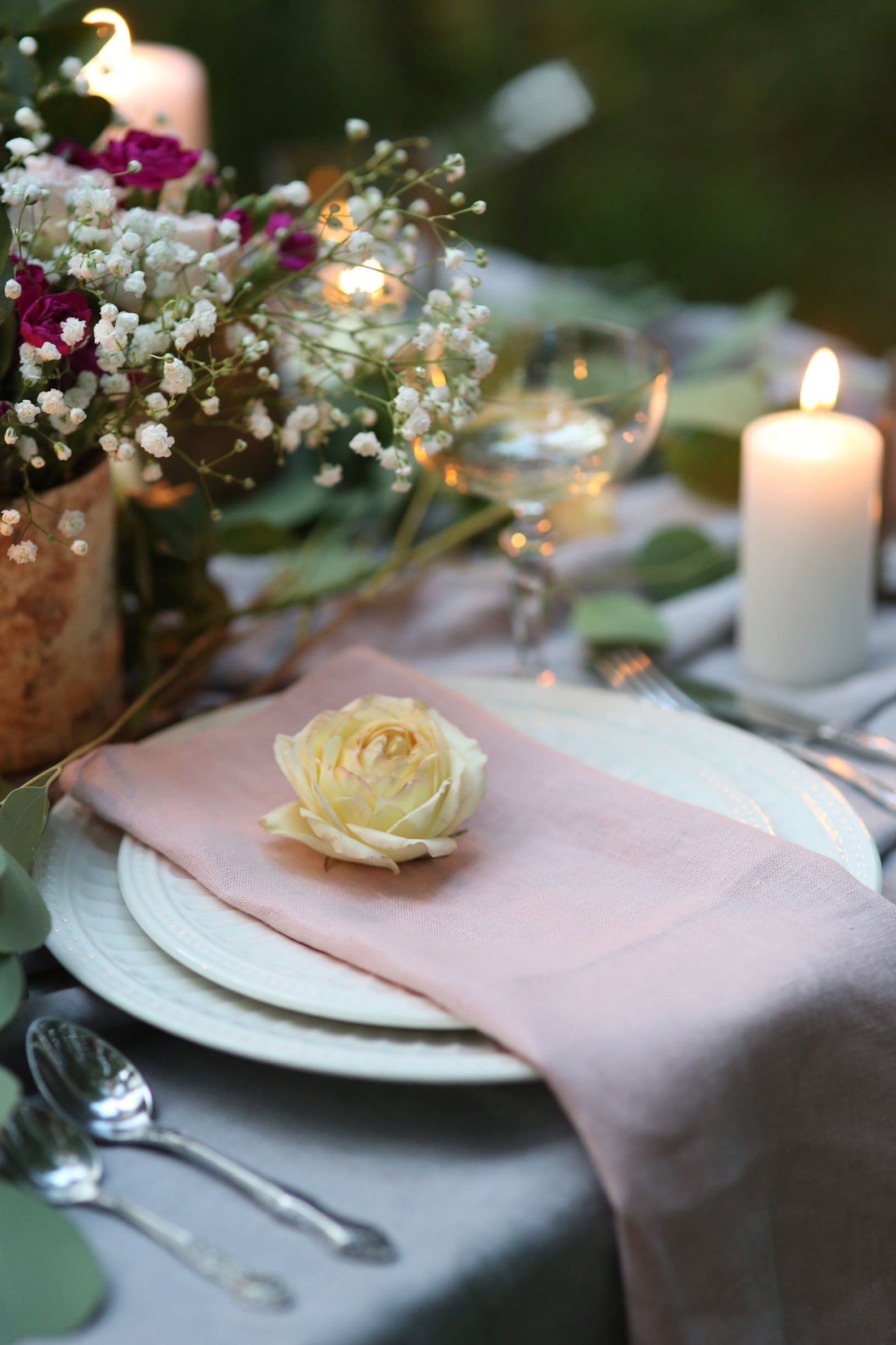 Blush Pink Linen Napkins Set of 6 Perfect for Wedding Table or - Etsy