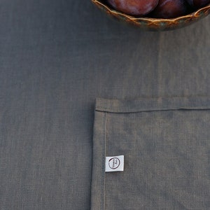 Linen Tablecloth in Grey Color , Square Round Rectangle Linen Table ...
