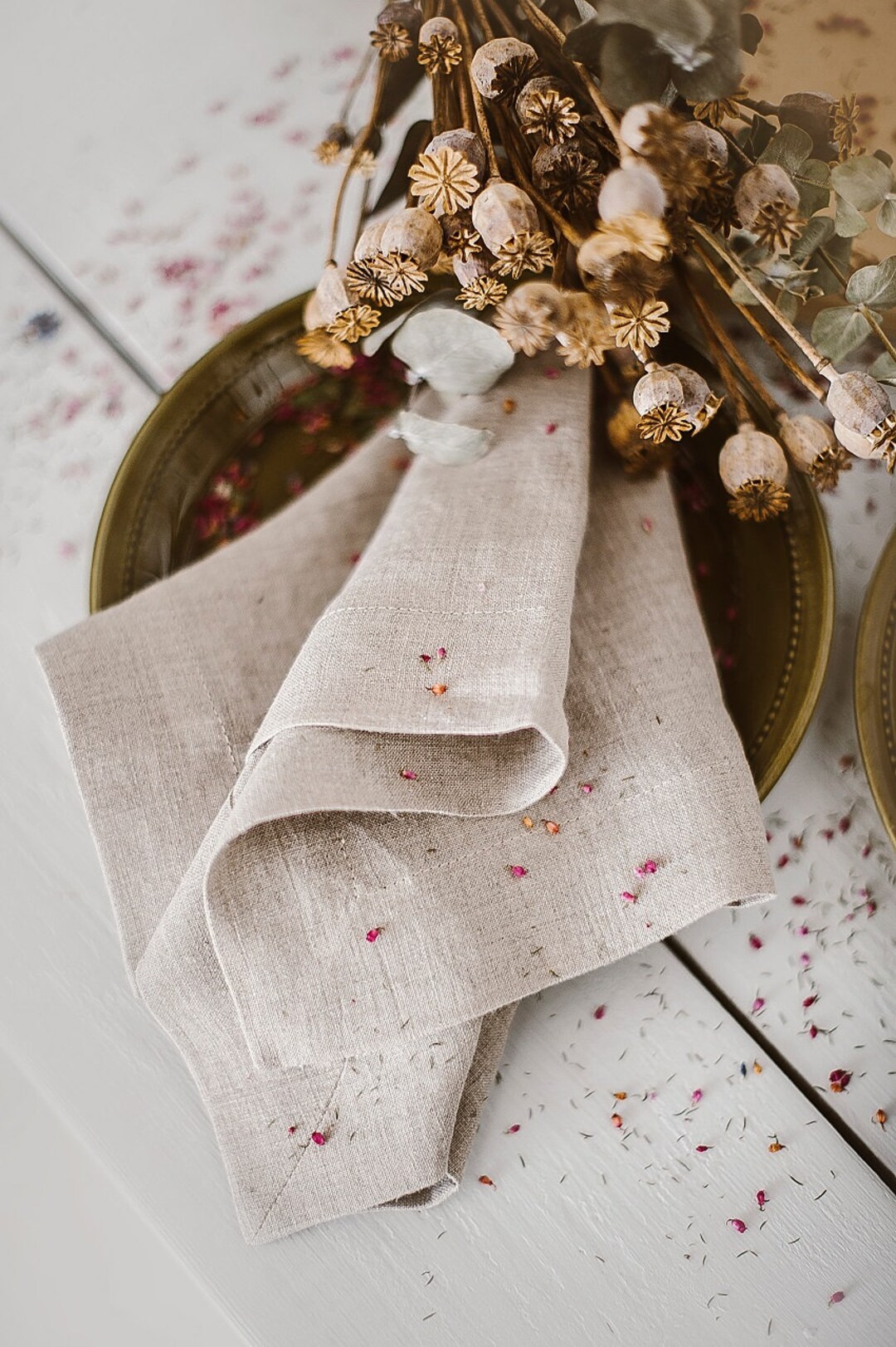 Natural Linen Napkins, Grey Linen Napkins, Linen Napkins, Cloth Napkins ...
