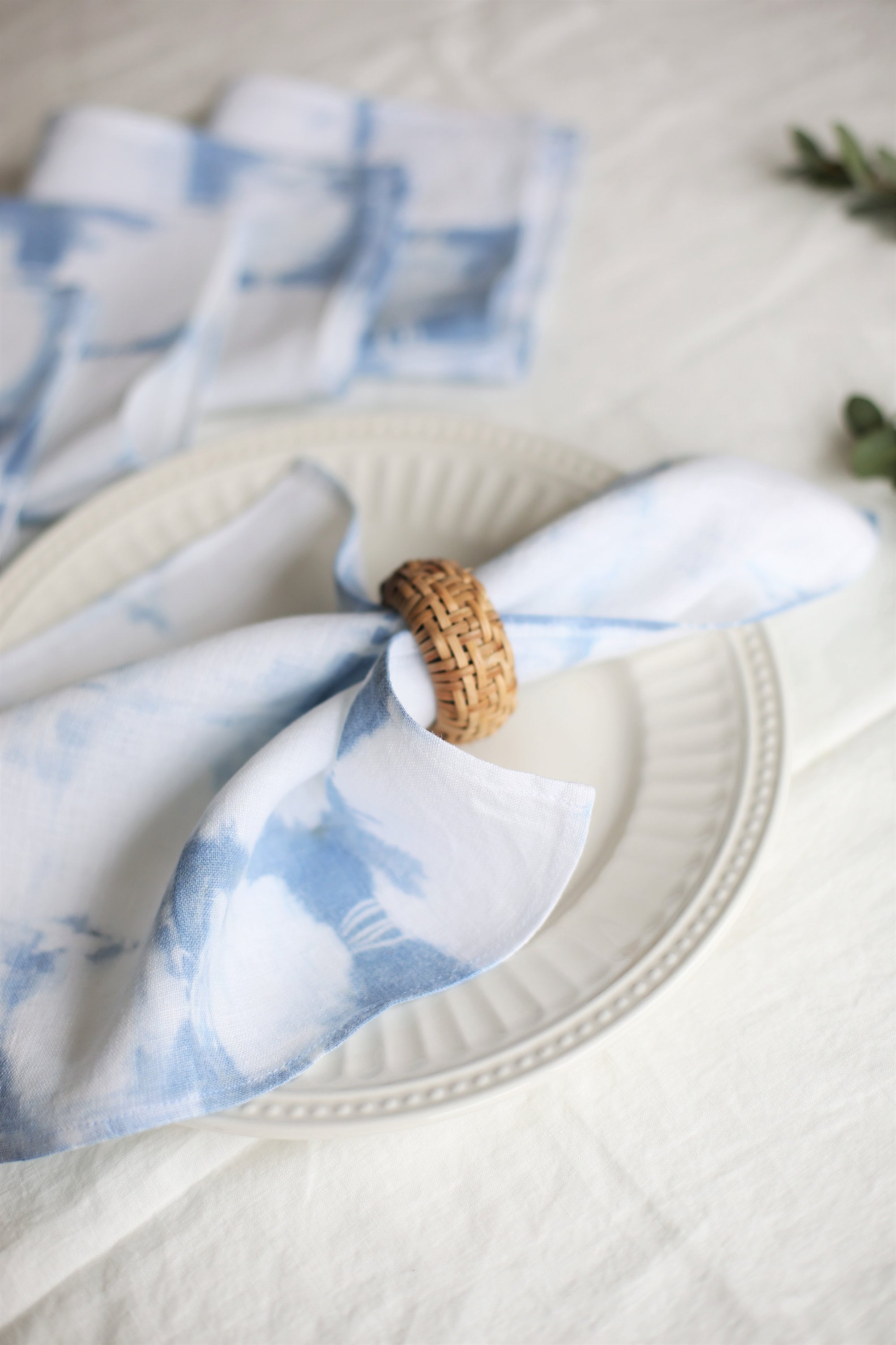 Linen Napkins Dinner Set of 6. Natural Dye Dinner Napkins. - Etsy