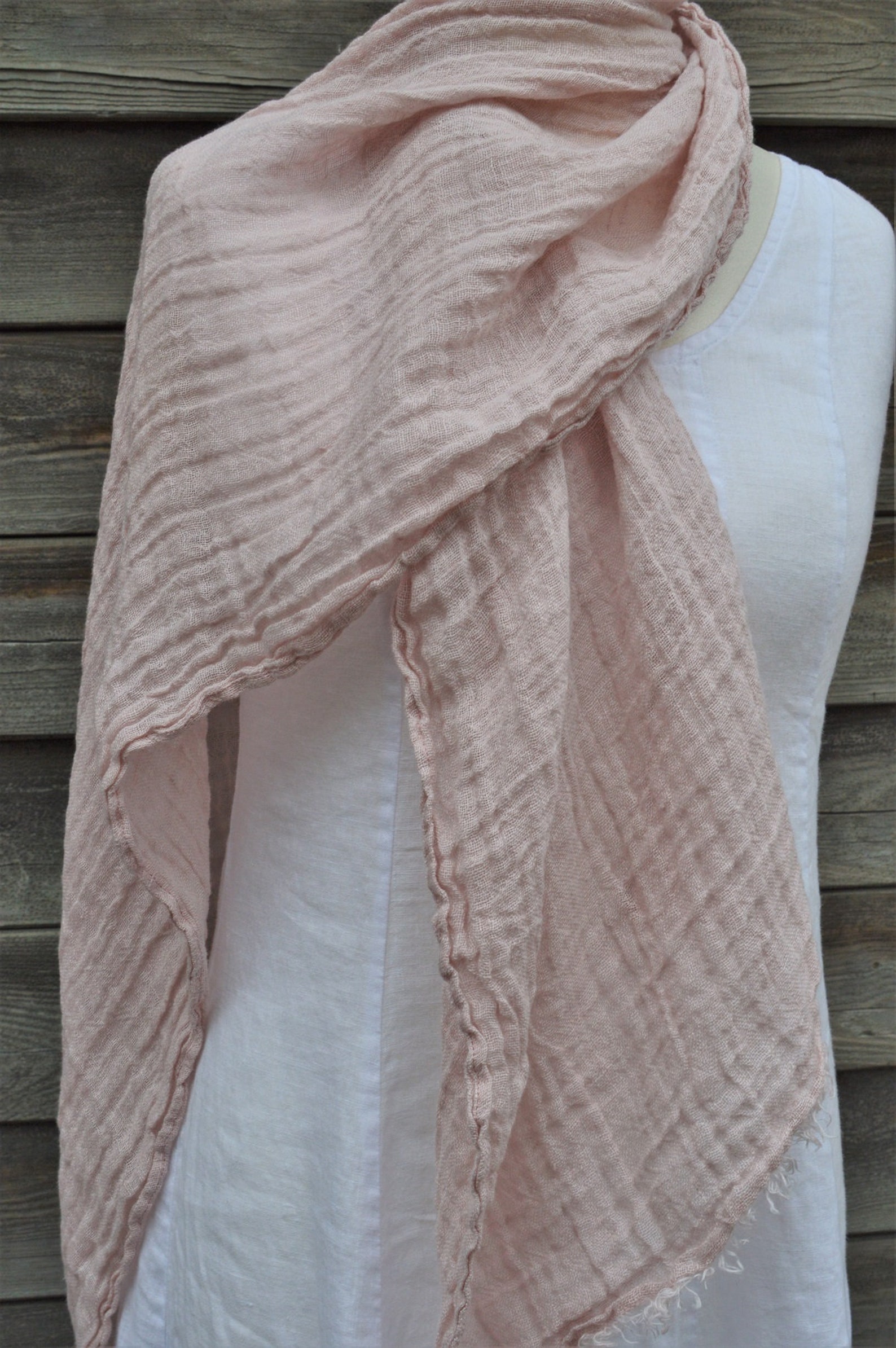 Light Pink Carf Linen Scarf Pink Scarf Spring Scarf Womens | Etsy