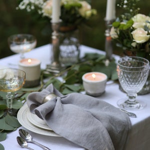 Light Grey Linen Napkin Set Grey Napkins Cloth Linen Napkins Blush Pink ...