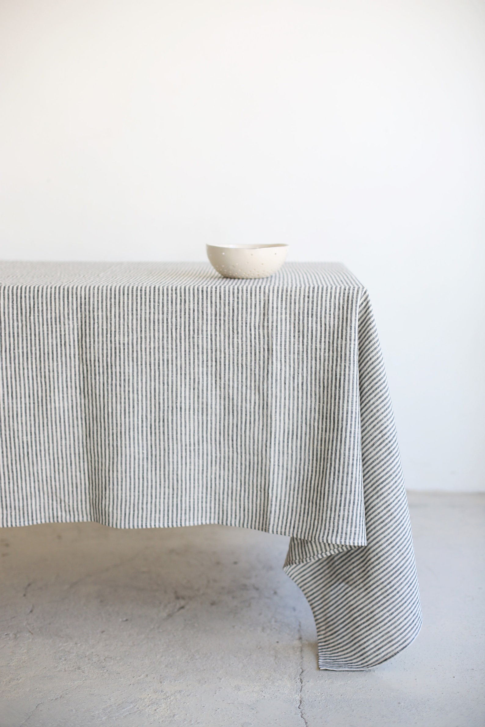Natural Striped Linen Tablecloth Washed Soft Linen Table - Etsy