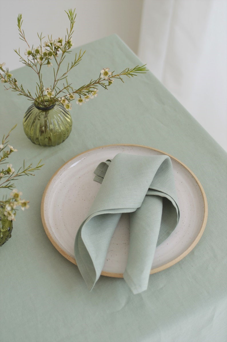 Linen Napkins Set of 2, Reusable Napkins, Cloth Dinner Napkins, Pastel ...