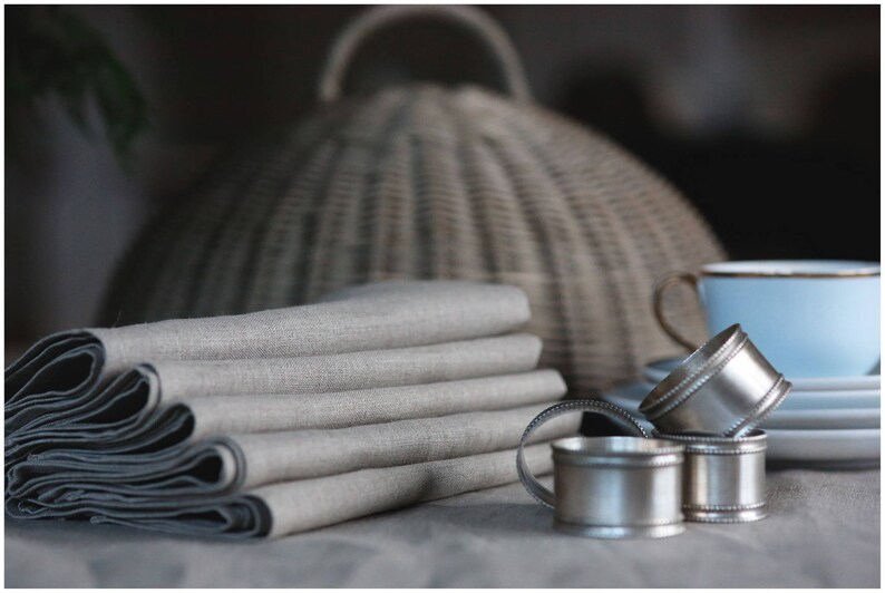 Gray Linen Napkins, Set of Napkins, Rustic Napkins, Table Napkins, Grey ...
